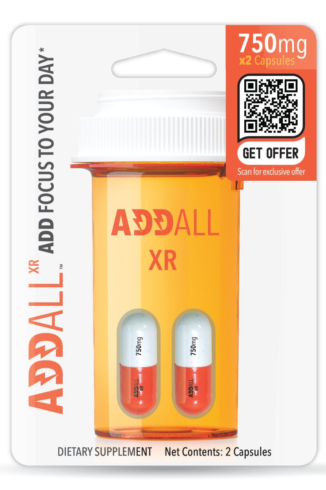 Addall XR Travel Pack Focus & Energy Supplement Cognitive Enhancer ...